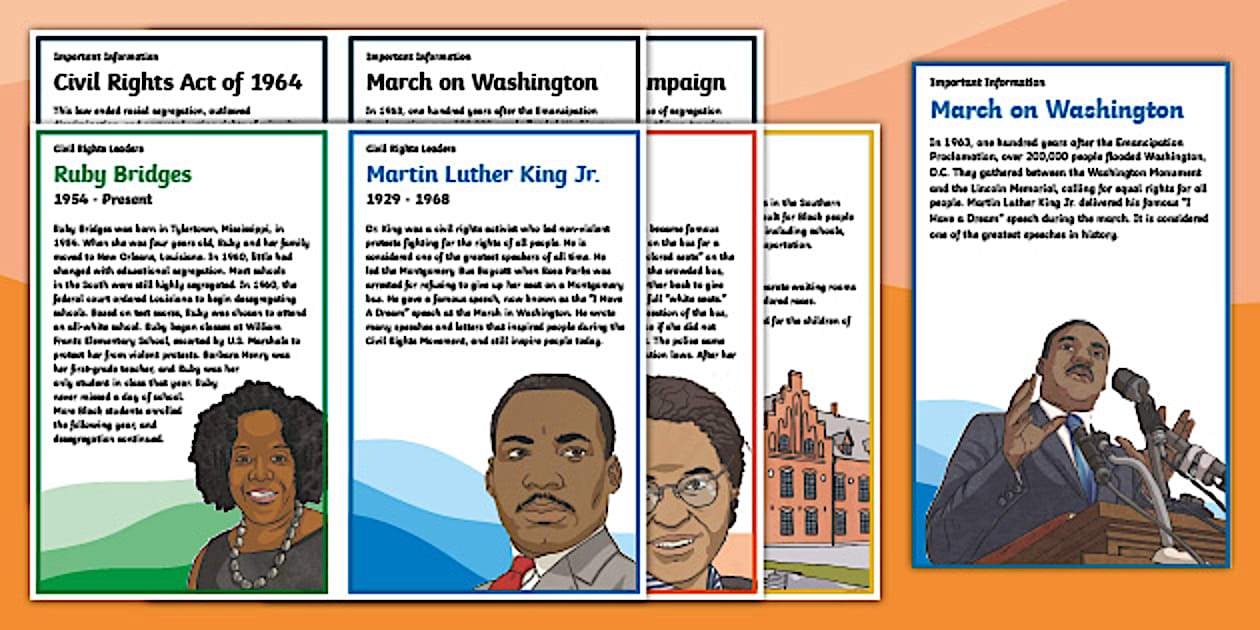 Civil Rights Movement Fact Cards for Kids | Twinkl USA