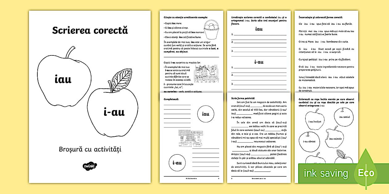 Scrierea corectă a lui iau și i-au | Twinkl România