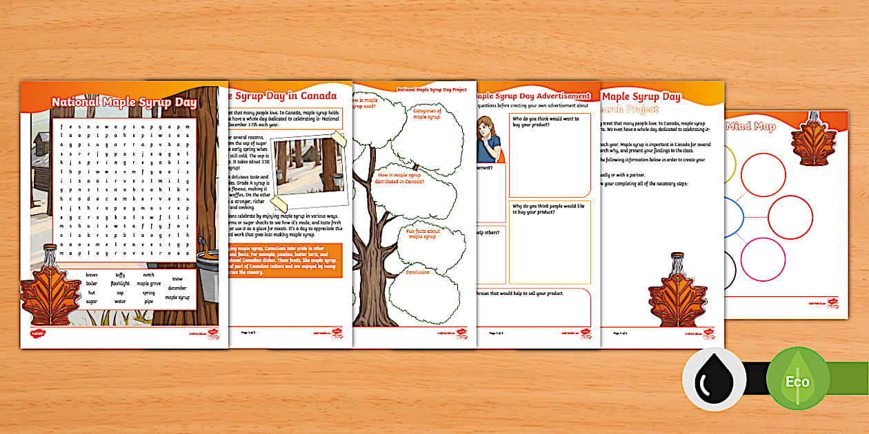 National Maple Syrup Day Activity Pack Junior (teacher made)