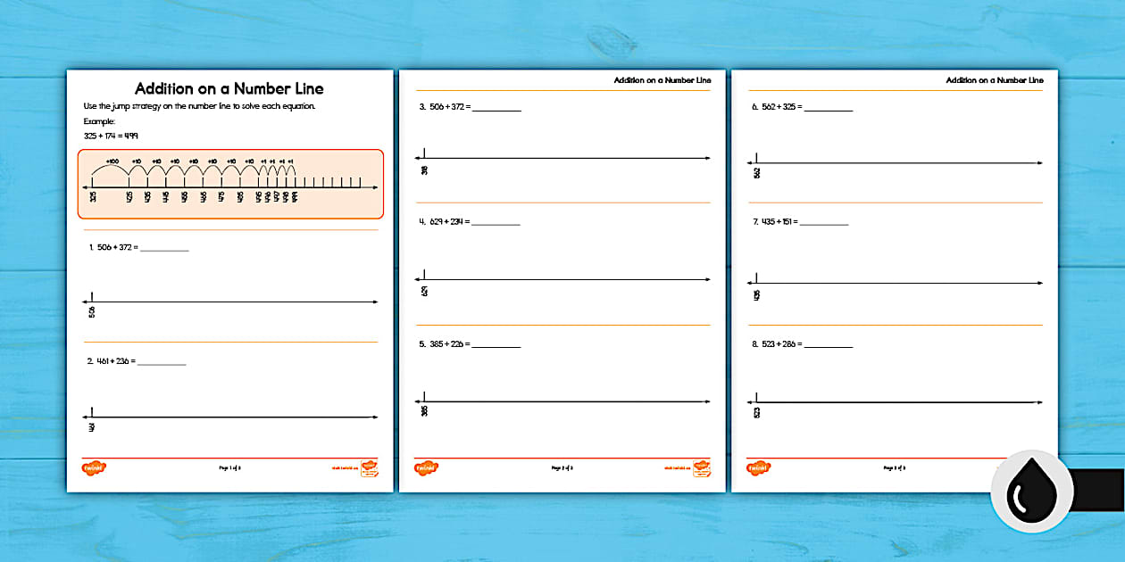 Addition Using a Number Line Activity (teacher made)