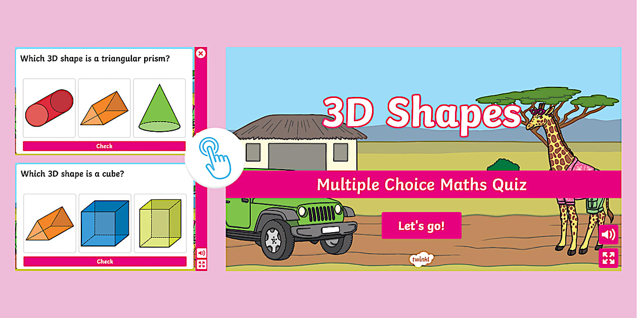 👉 KS1 Recognising 3D Shapes Multiple Choice Maths Game