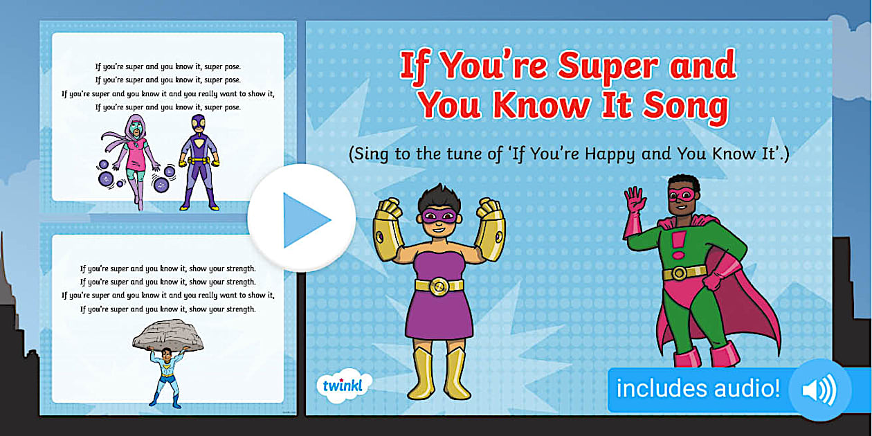 If You're Super and You Know It Song PowerPoint