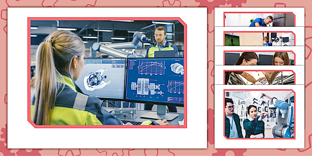 STEM Jobs: Mechanical Engineer Display Photos (teacher made)