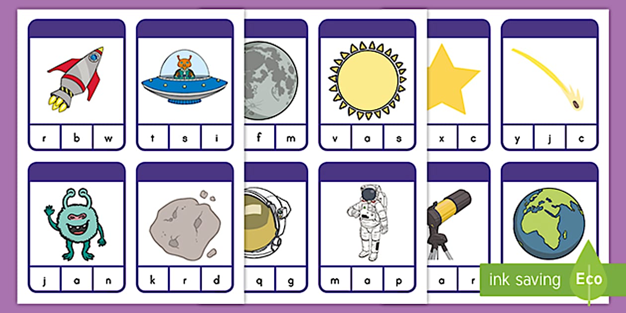 Space Beginning Sounds Clip Cards | Twinkl USA - Twinkl