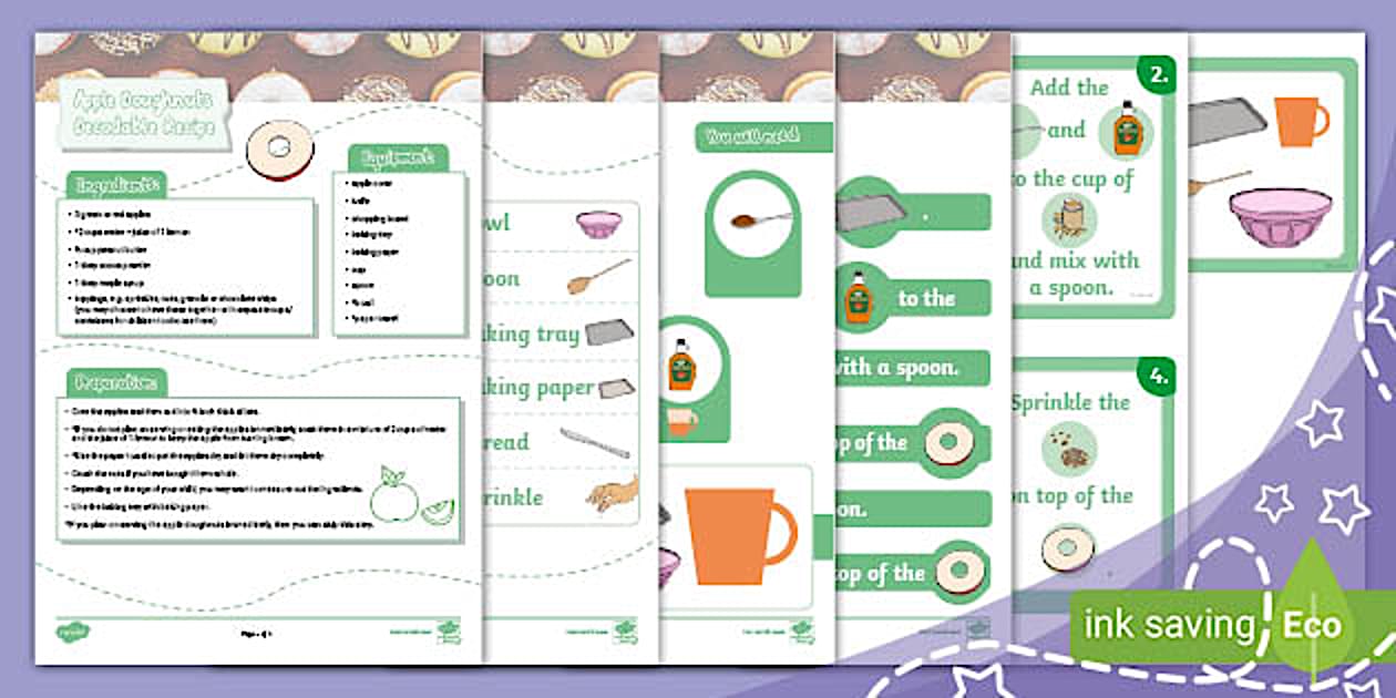 Apple Doughnuts Decodable Recipe - No Cook (teacher made)