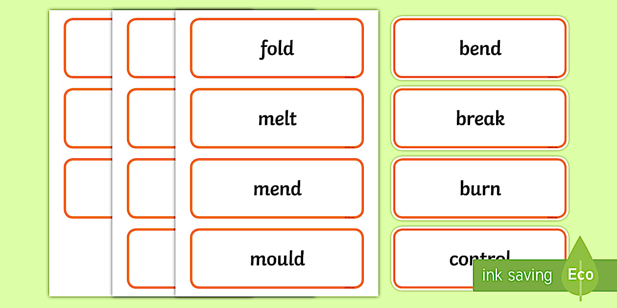 Object Verbs Word Cards - Twinkl