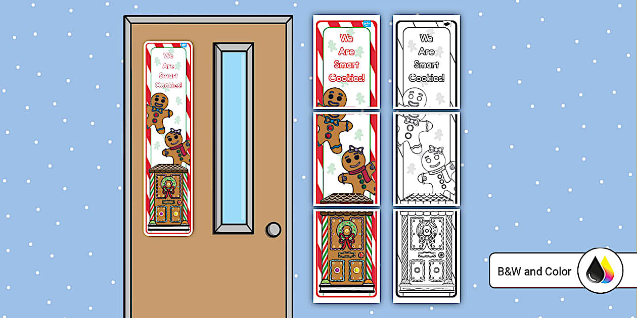 We Are Smart Cookies! Gingerbread Vertical Door Banner