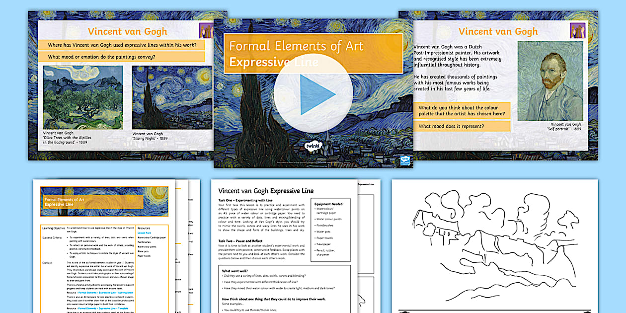 Formal Elements: Expressive Line Lesson Pack (teacher made)