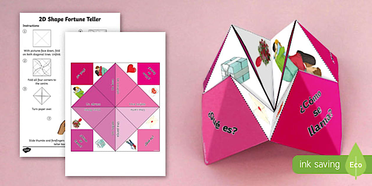 Valentine's Day Fortune Fan (teacher made) - Twinkl