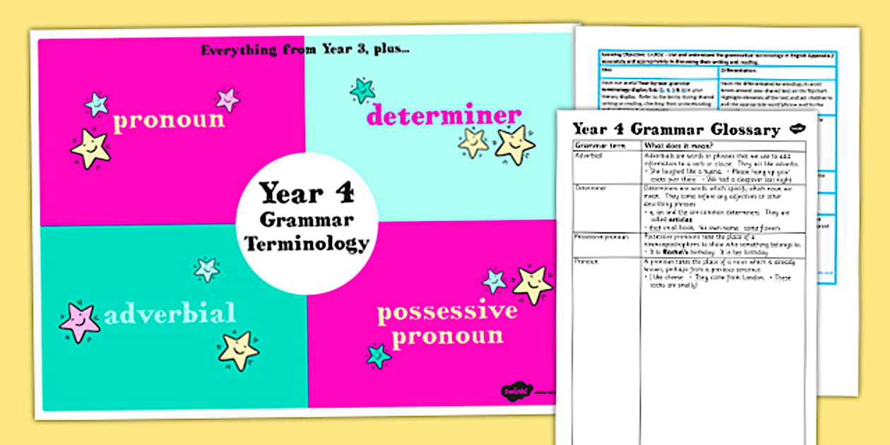 Use Understand Grammatical Terminology Appendix KS2 Y4 Ideas Pack