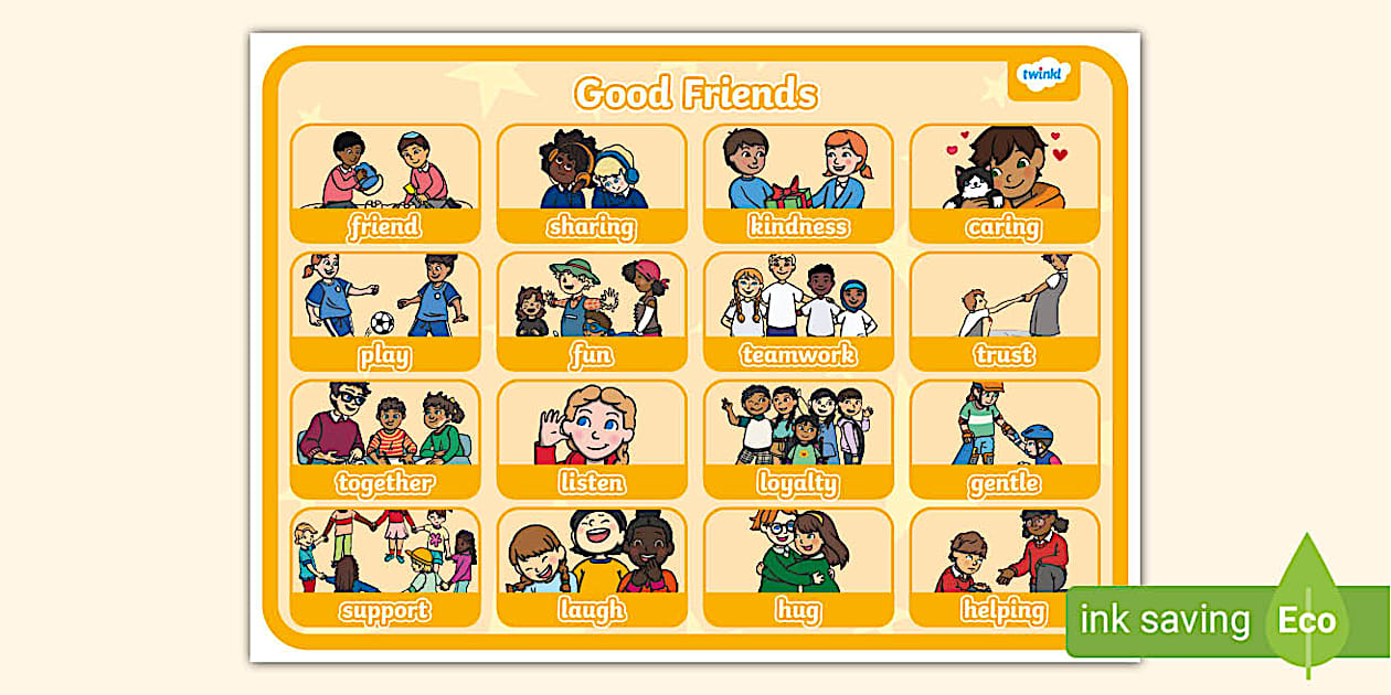 Good Friends (Word Mat) (teacher made) - Twinkl