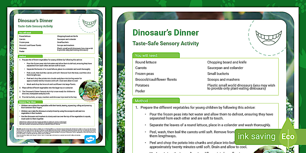 Dinosaur's Dinner Taste-Safe Sensory Activity (Teacher-Made)