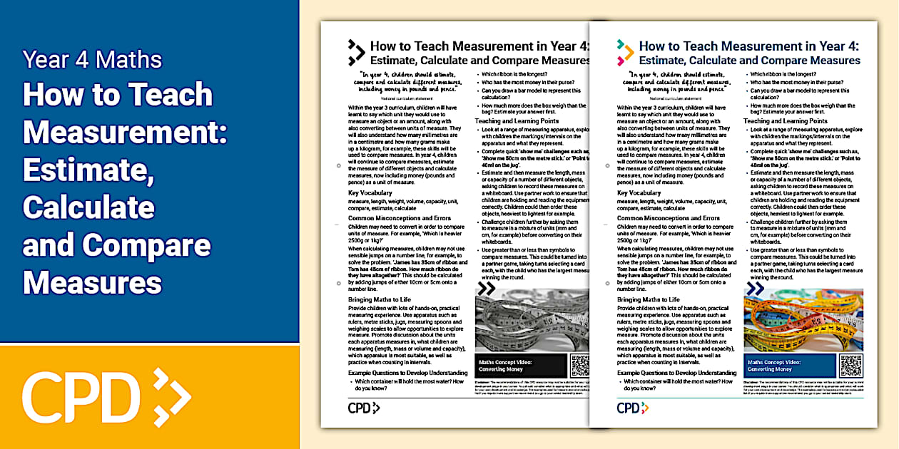 How to Teach Measurement in Year 4: Estimate, Calculate and Compare Measures