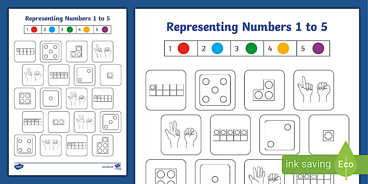 Representing Numbers 1 to 5 Activity Sheet (teacher made)