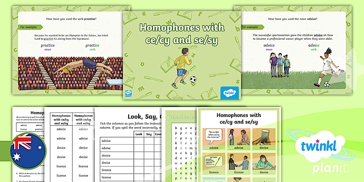 Year 6 Spelling: Homophones with ce/cy and se/sy - Twinkl