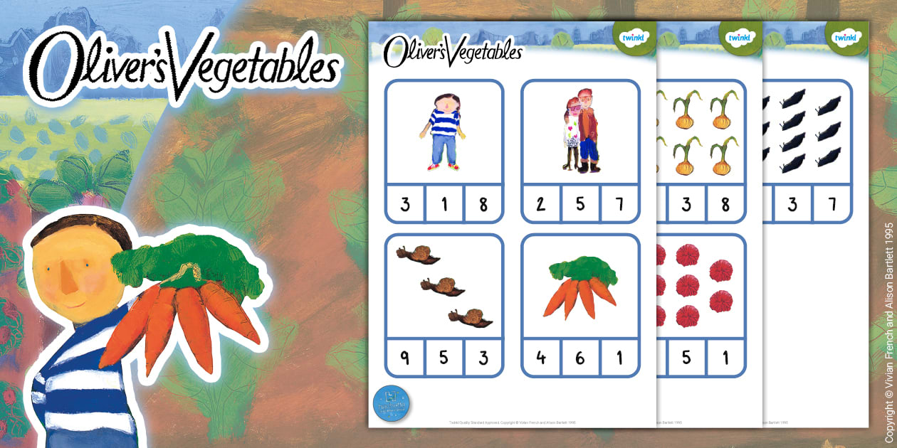 👉 Oliver's Vegetables: Numbers to 10 Recognition Activity