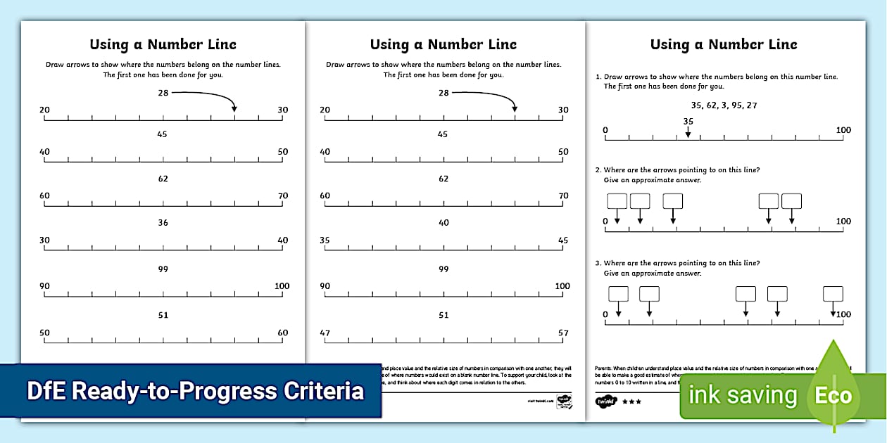 Number Line Maths Problems Worksheets — Primary Resources