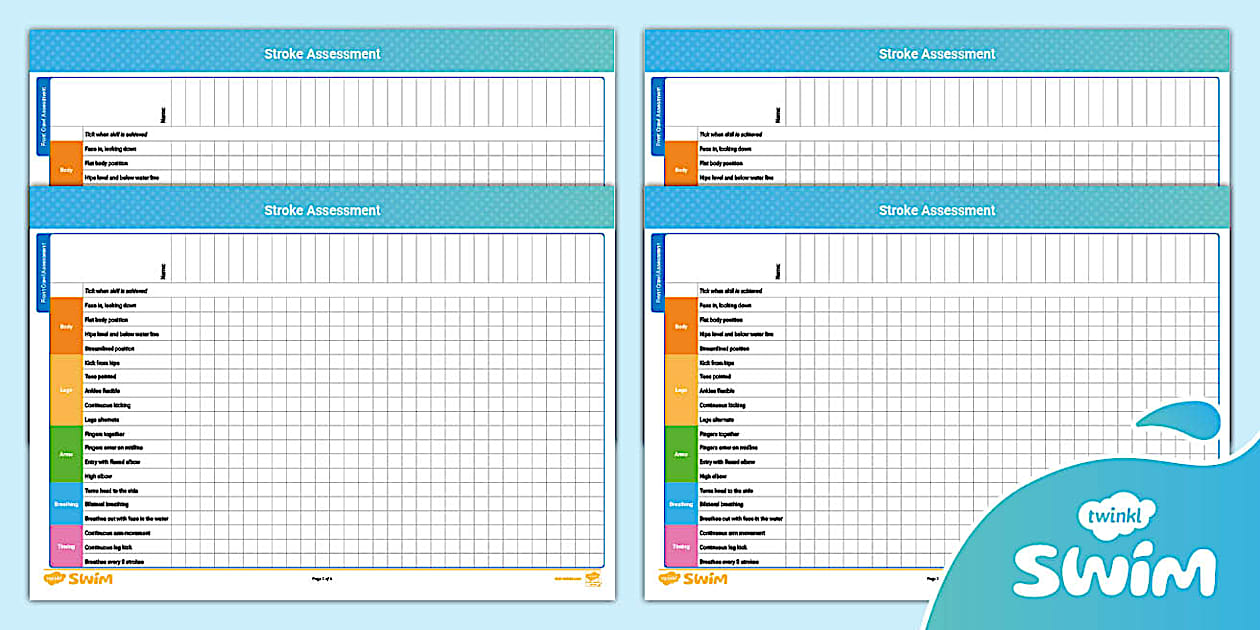 Twinkl Swim - Stroke Assessment Pack (teacher made) - Twinkl