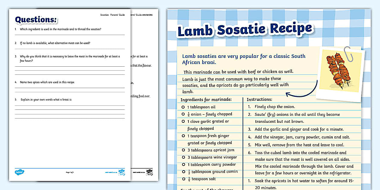 Traditional South African Sosaties - Twinkl ZA - Twinkl