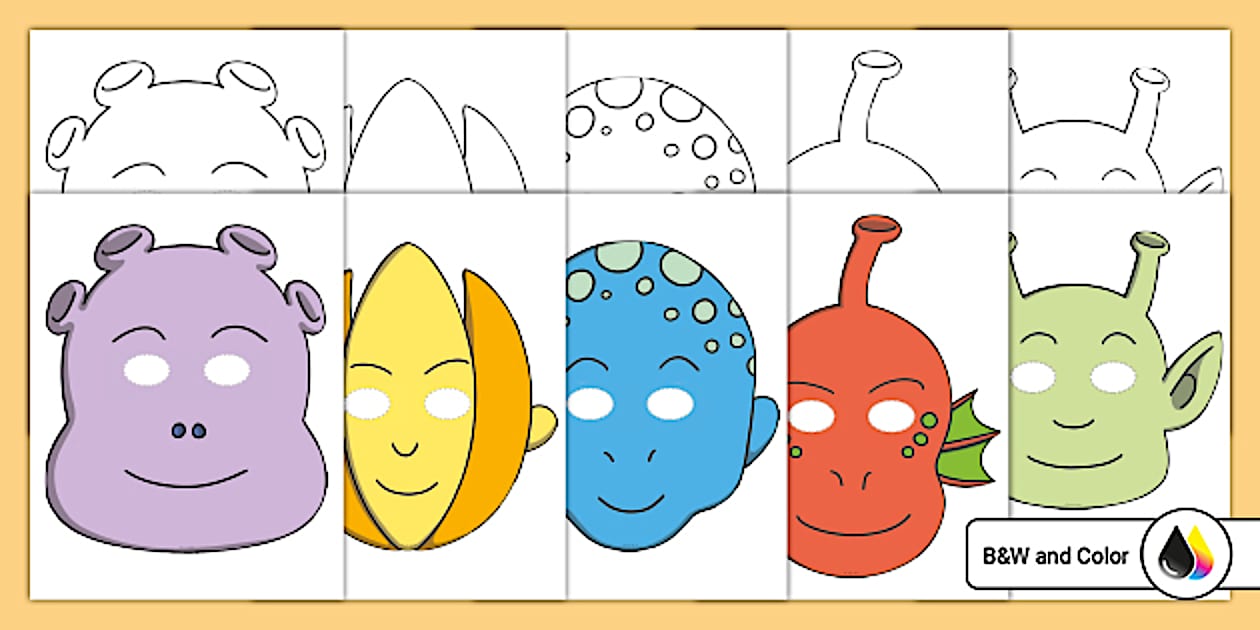 Alien Dramatic Play Masks (teacher made) - Twinkl