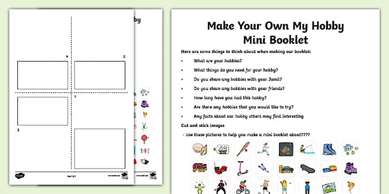 Make Your Own My Hobbies Mini Booklet