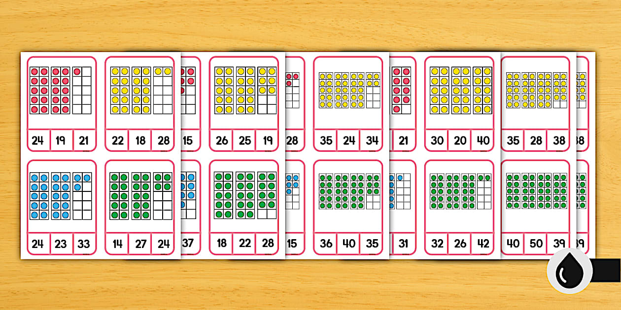 10 Frame Counting to 50 Matching Game (teacher made)