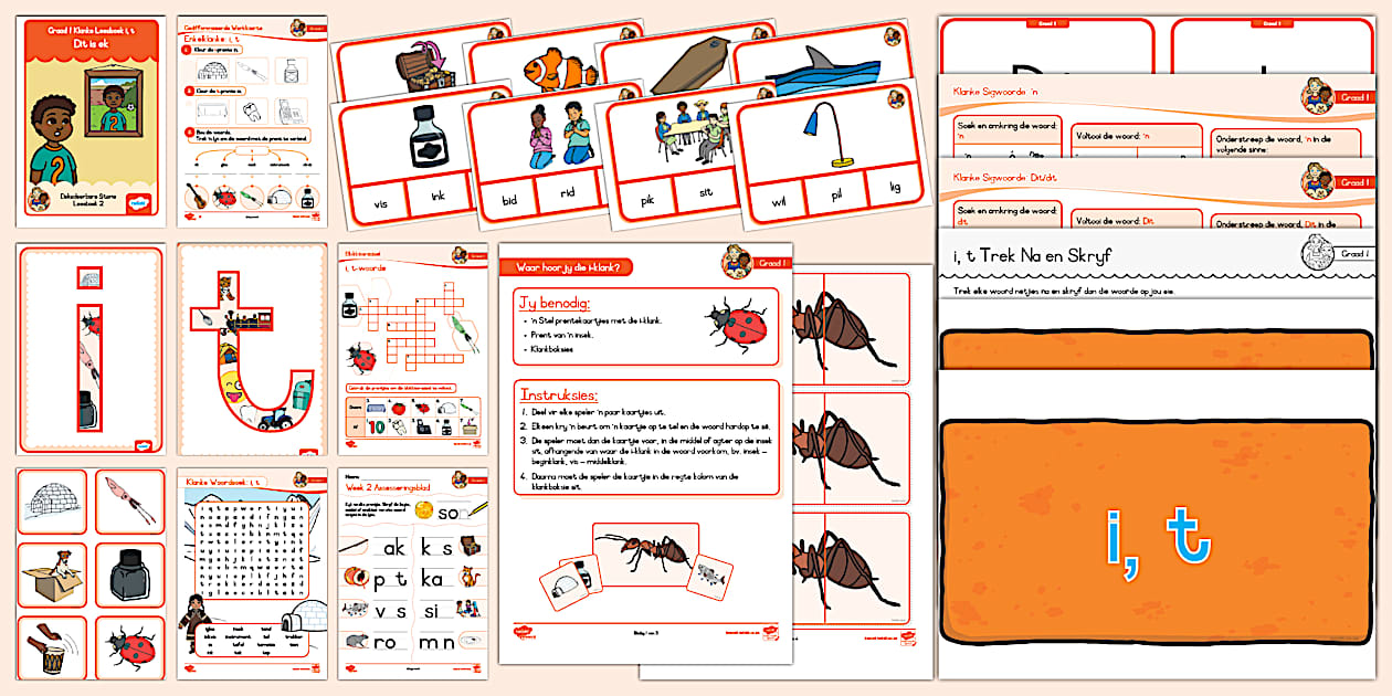Graad 1 Klanke Hulpbronpakket i,t (teacher made) - Twinkl