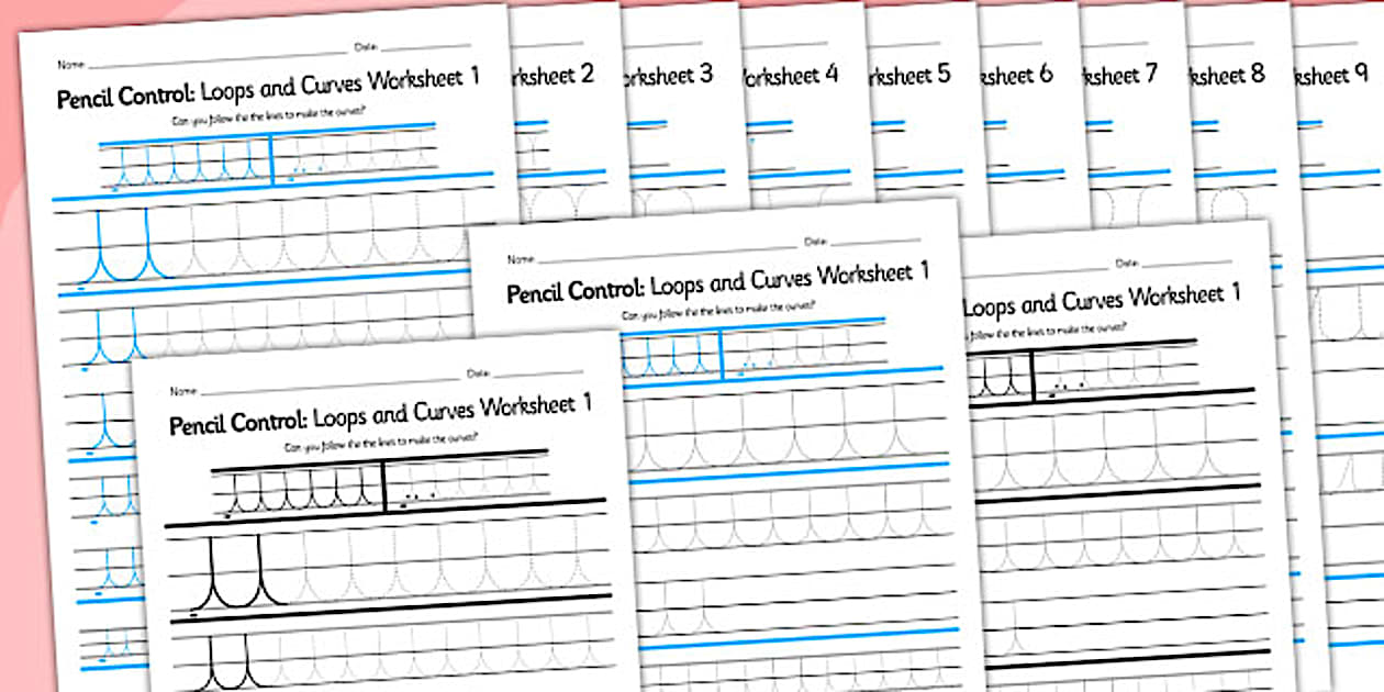 Pencil Control Loops And Curves Workbook - Twinkl