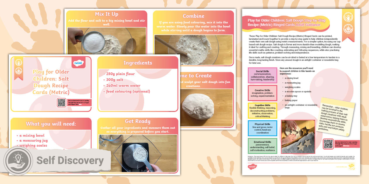 Play for Older Children: Salt Dough Recipe (Metric) Cards