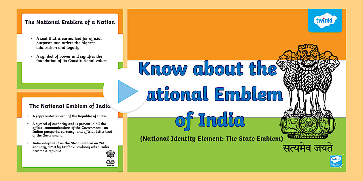 Know about the National Emblem of India PowerPoint - Twinkl