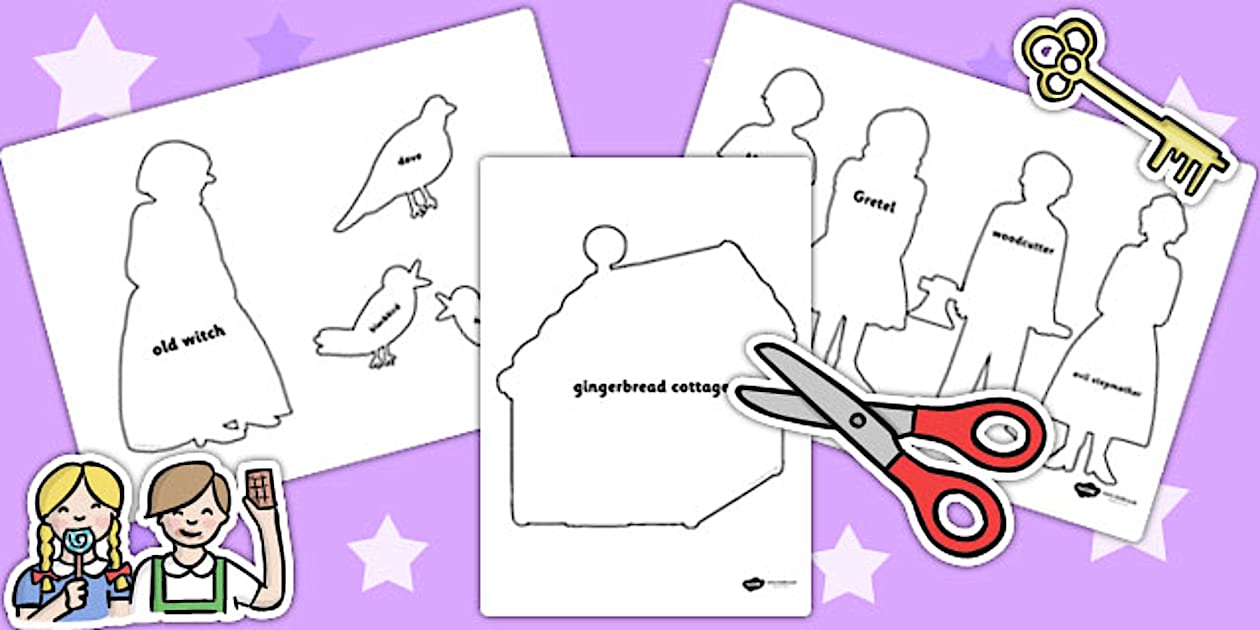 Hansel and Gretel Shadow Puppets (Teacher-Made) - Twinkl