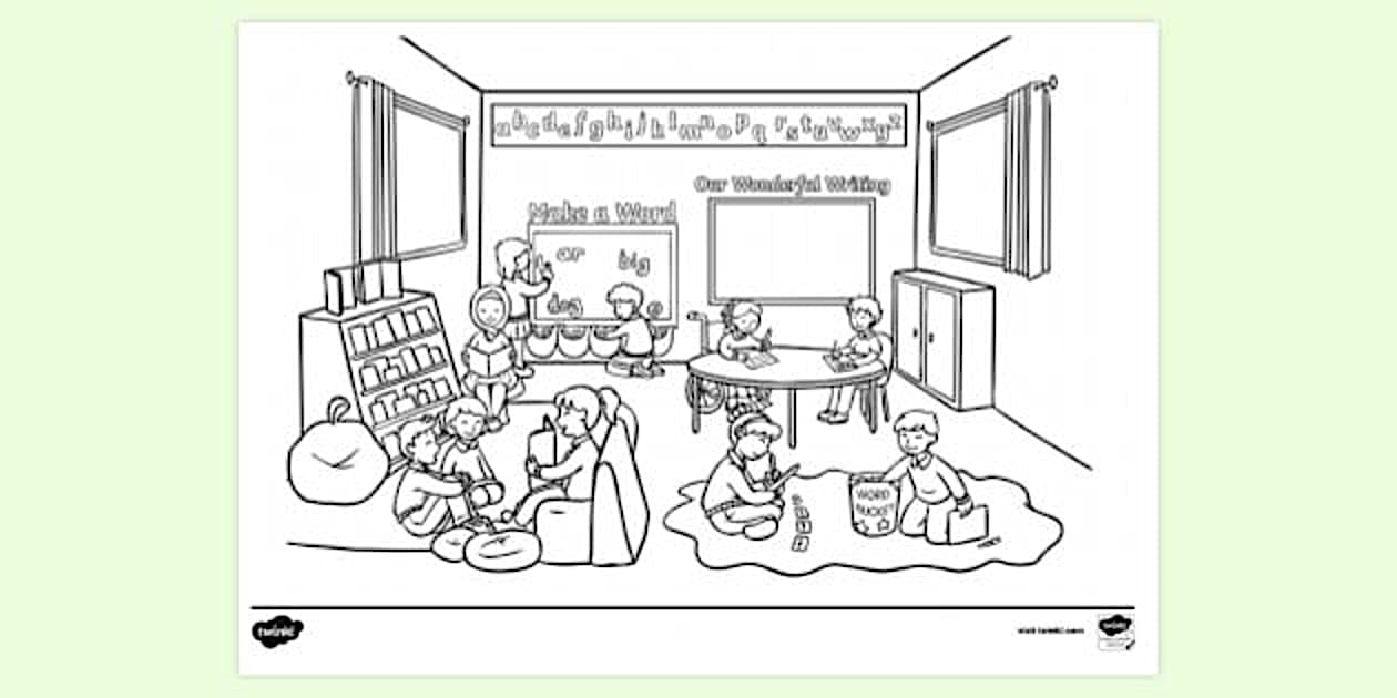 Reading/ Writing Activities in the Classroom Colouring Sheet