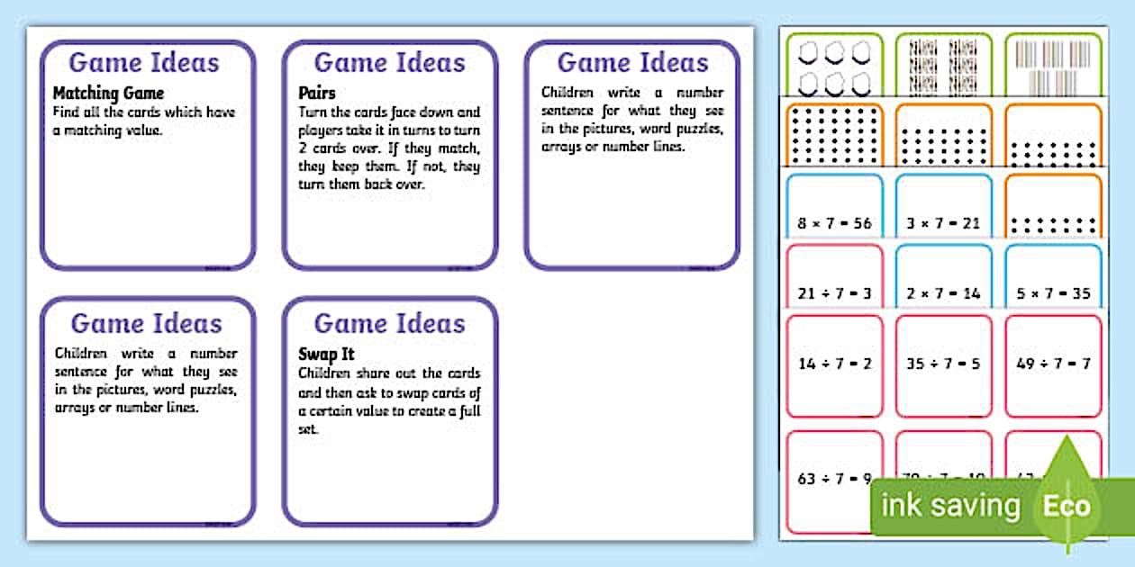 Editable Times and Divide Card Games x7 (teacher made)