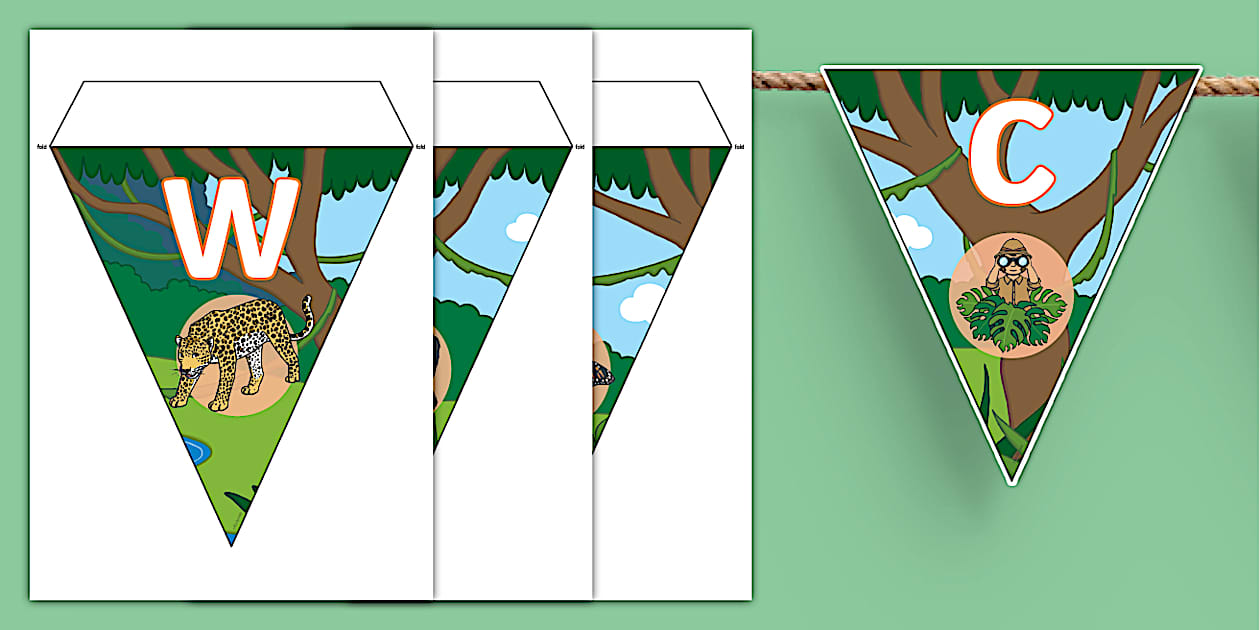 👉 Jungle-Themed Welcome to Nursery Bunting (Teacher-Made)