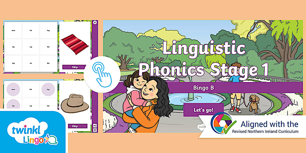 Linguistic Phonics Stage 1 Bingo Game B - Twinkl