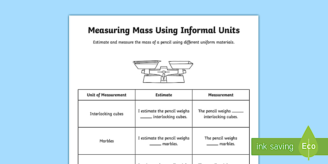 Mass Worksheets | Weight Measurement | A Twinkl Resource