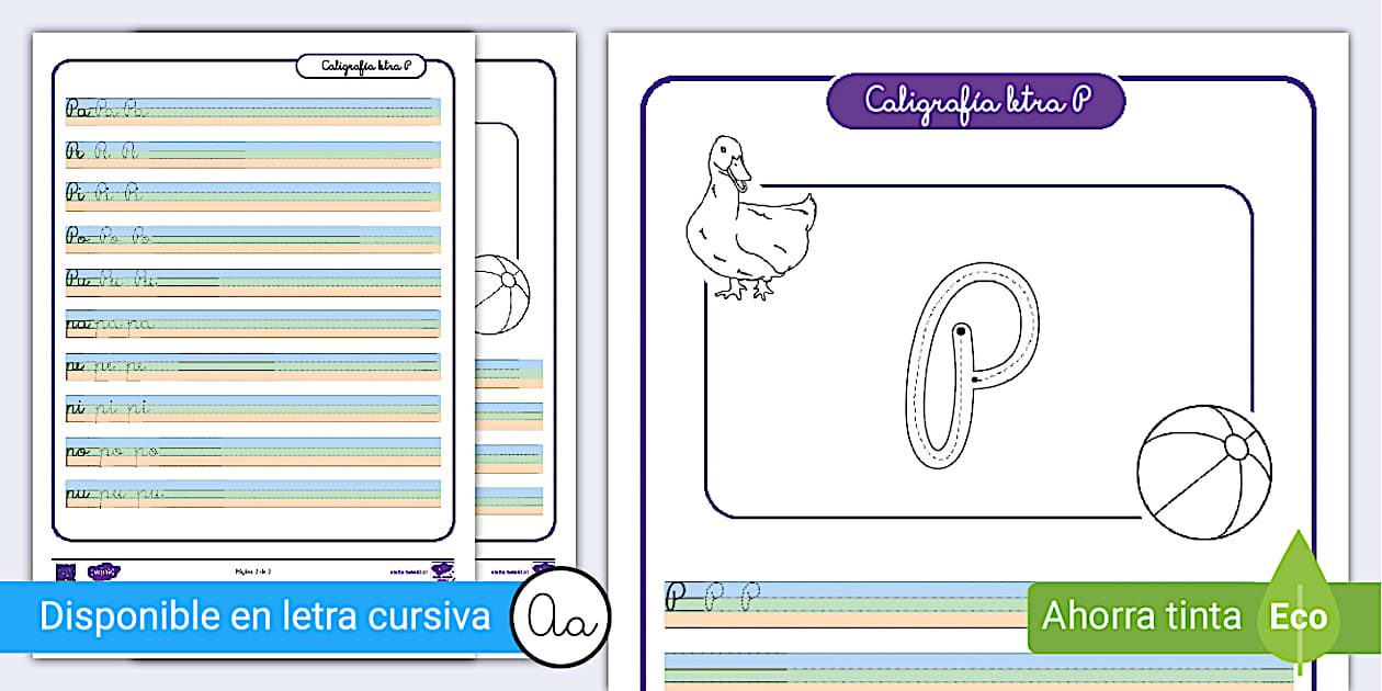 Black and White Caligrafía: Letra P (creat de profesori)