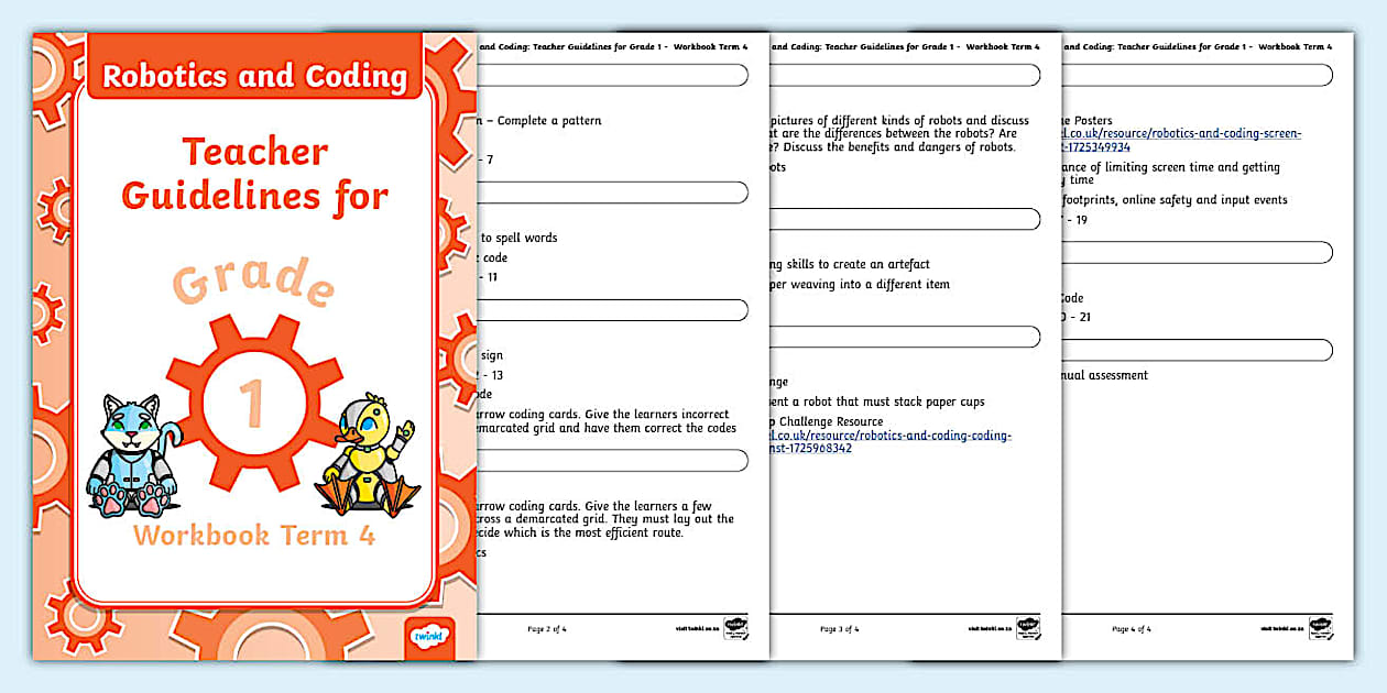 Robotics and Coding – Grade 1 Term 4 Teacher Guidelines