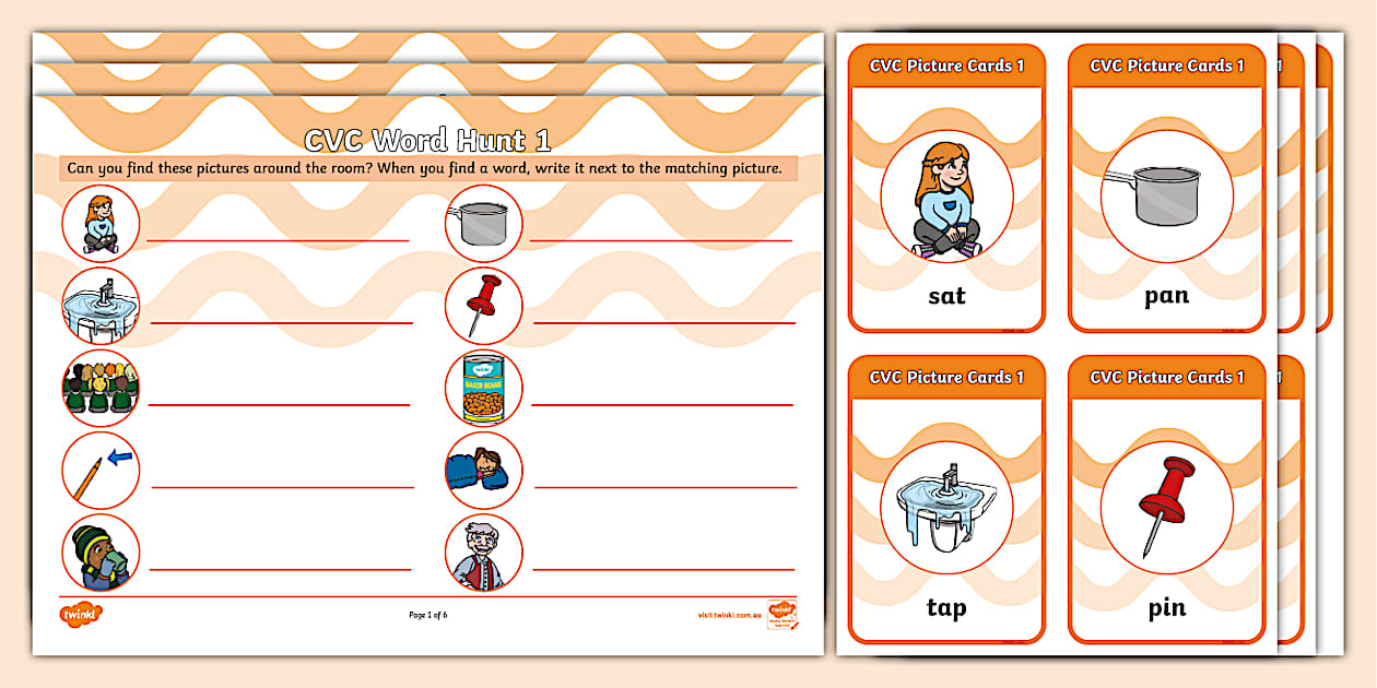 Write the Room CVC Word Hunt Activity Pack (professor feito)