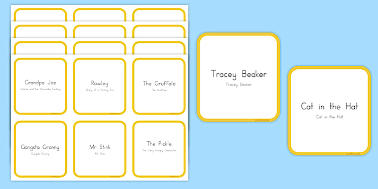 Book Week Card on Your Face Game (teacher made) - Twinkl