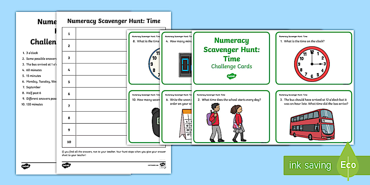 Time Scavenger Hunt (Hecho por educadores) - Twinkl