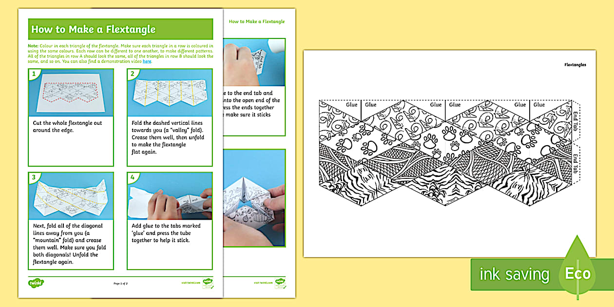 KS2 Animal Patterns Flextangle Paper Craft (teacher made)