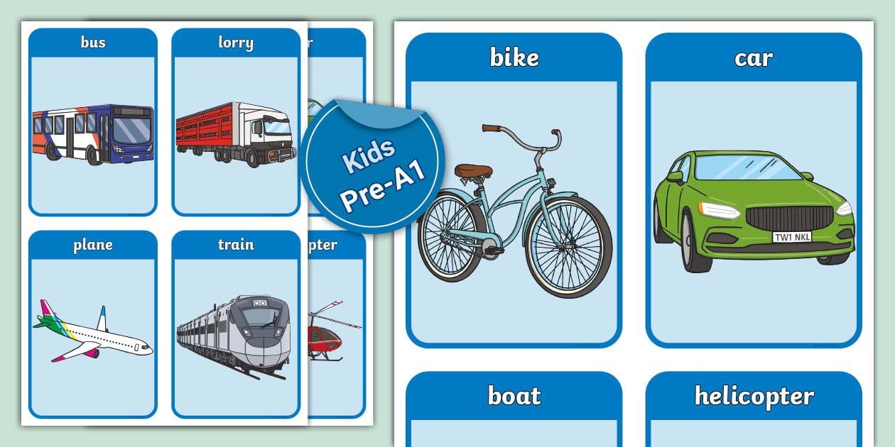 ESL Transport Flashcards for Kids - Twinkl