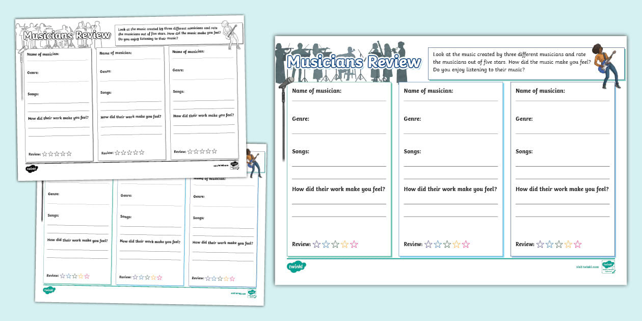 👉 Musician Review Worksheet - Twinkl Music (teacher made)