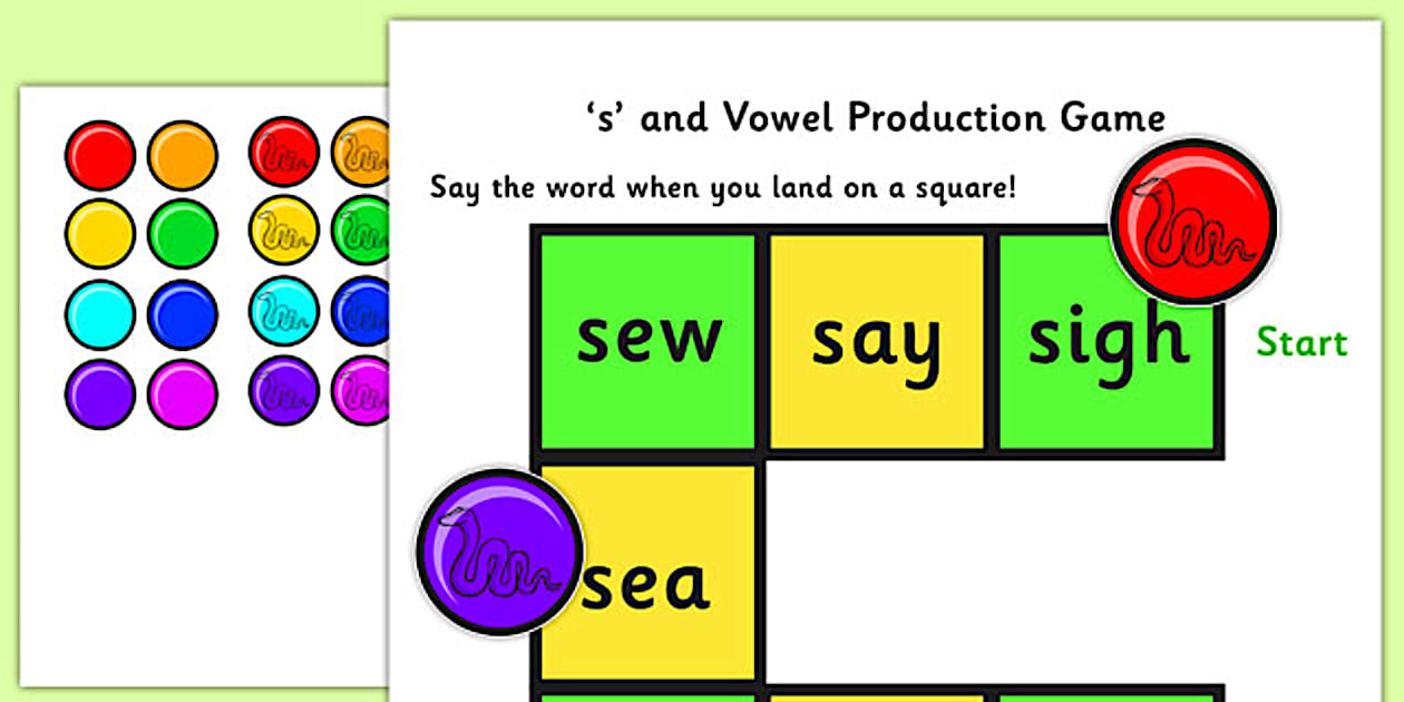 Black and White s and Vowel Production Game - Twinkl