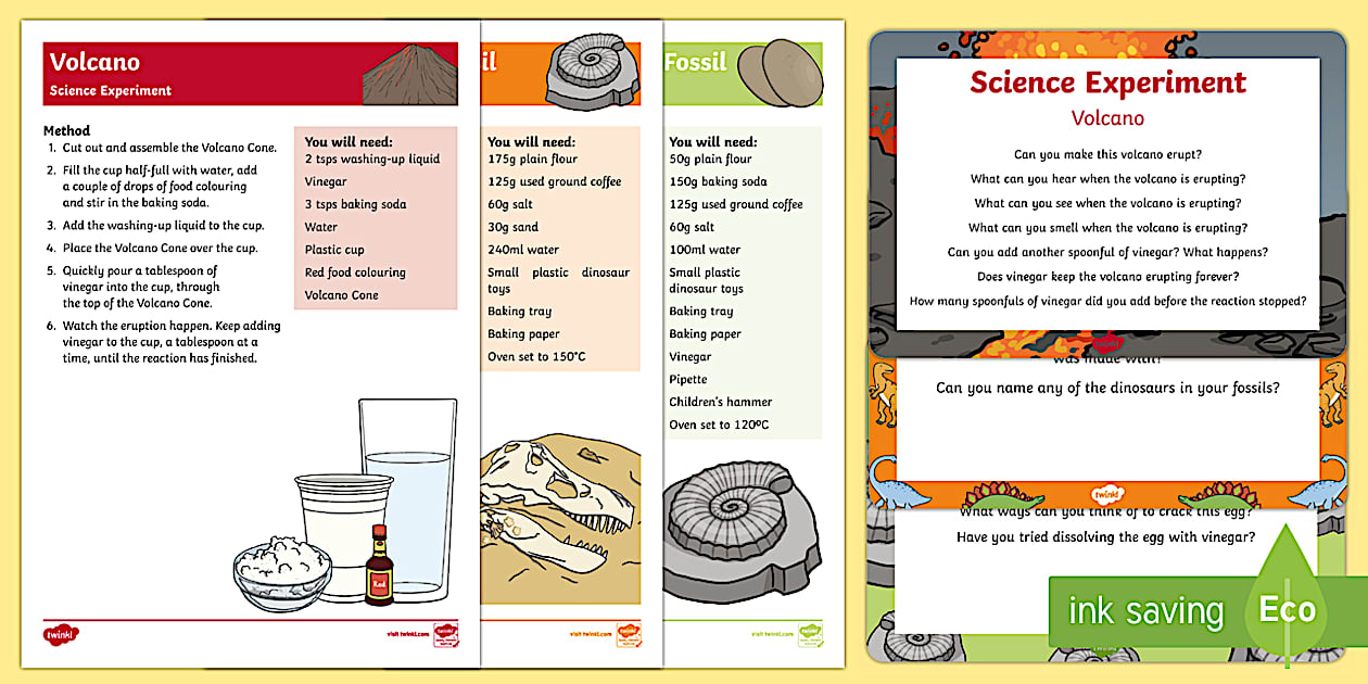 Dinosaur Science Fair Experiments | EYLF Resource | Twinkl