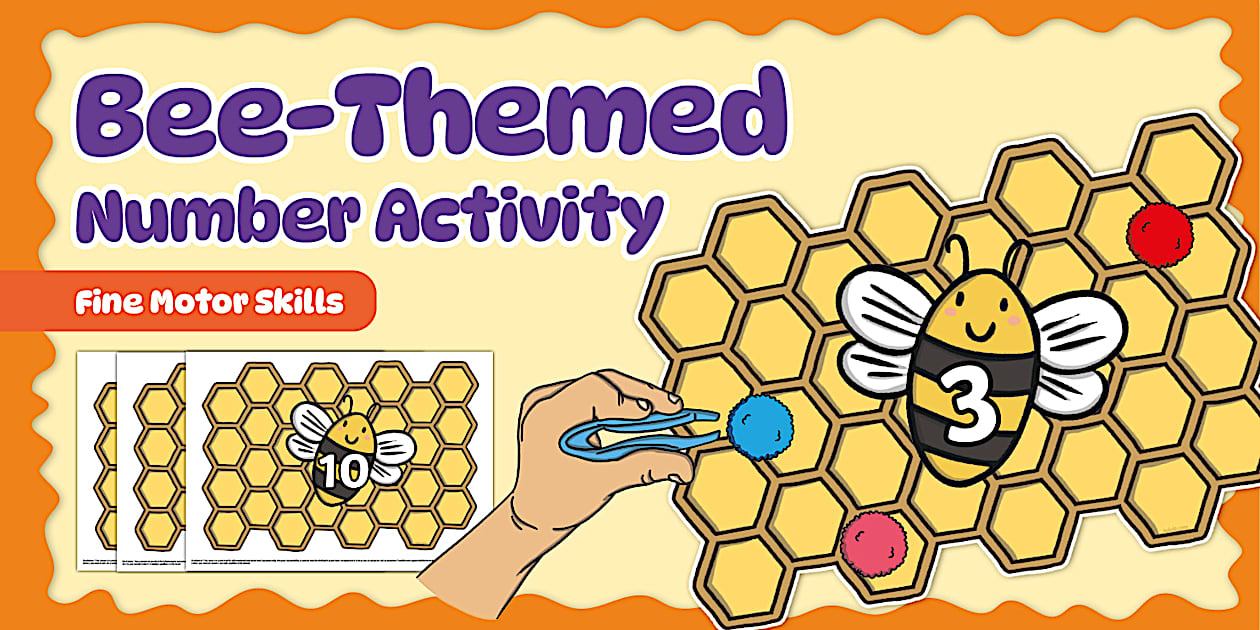 Bee Fine Motor Skills Number Activity | Twinkl