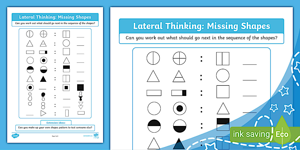 Lateral Thinking: Missing Shapes (teacher made) - Twinkl