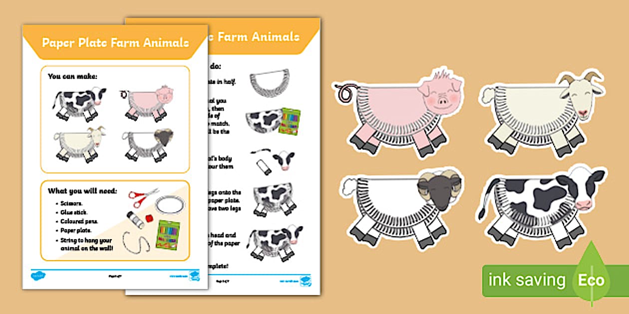 Paper Plate Farm Animals Craft Activity | Primary Resources