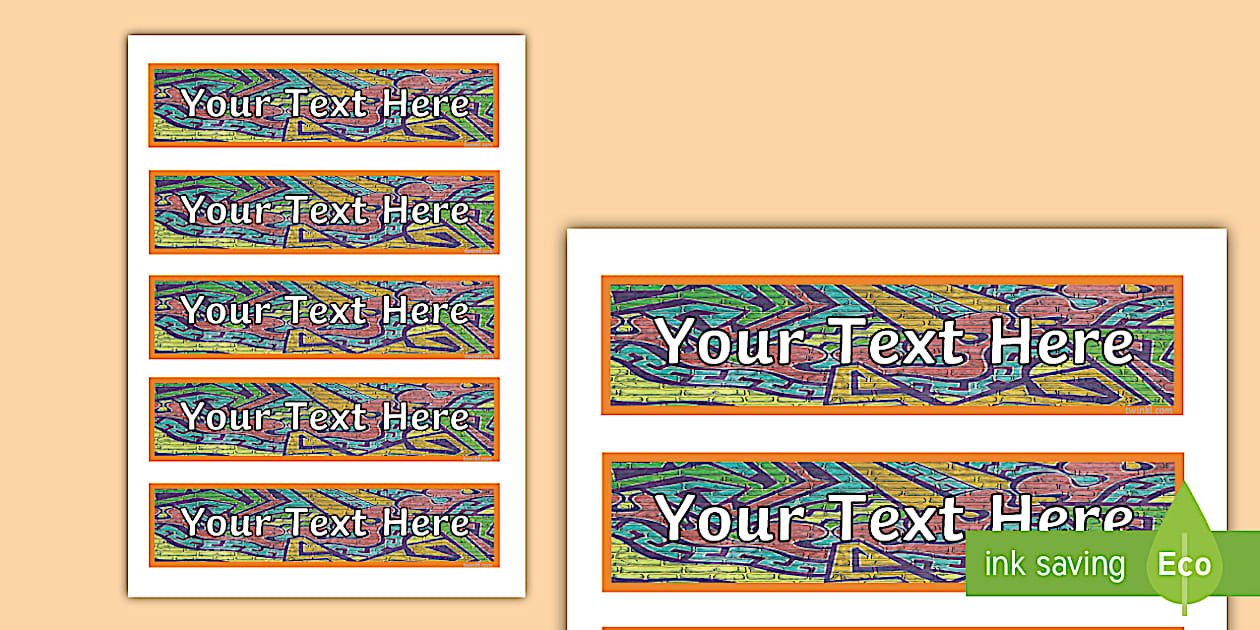 Graffiti-Themed Drawer Labels